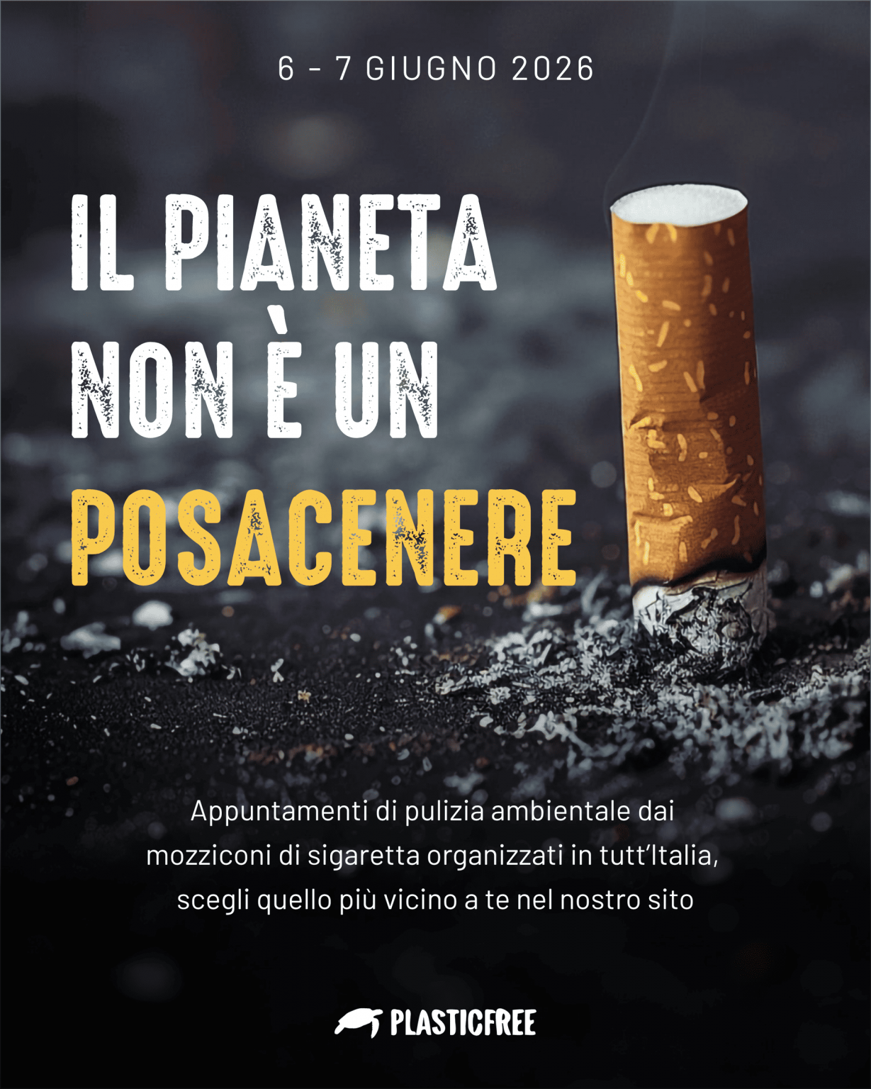 Fumo e mozziconi di sigaretta che inquinano ambiente e salute